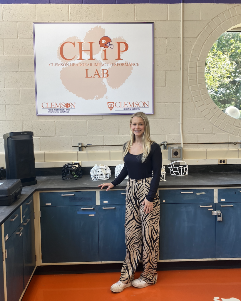 Student researcher, Bianca Henline, studies sports-related head and ...