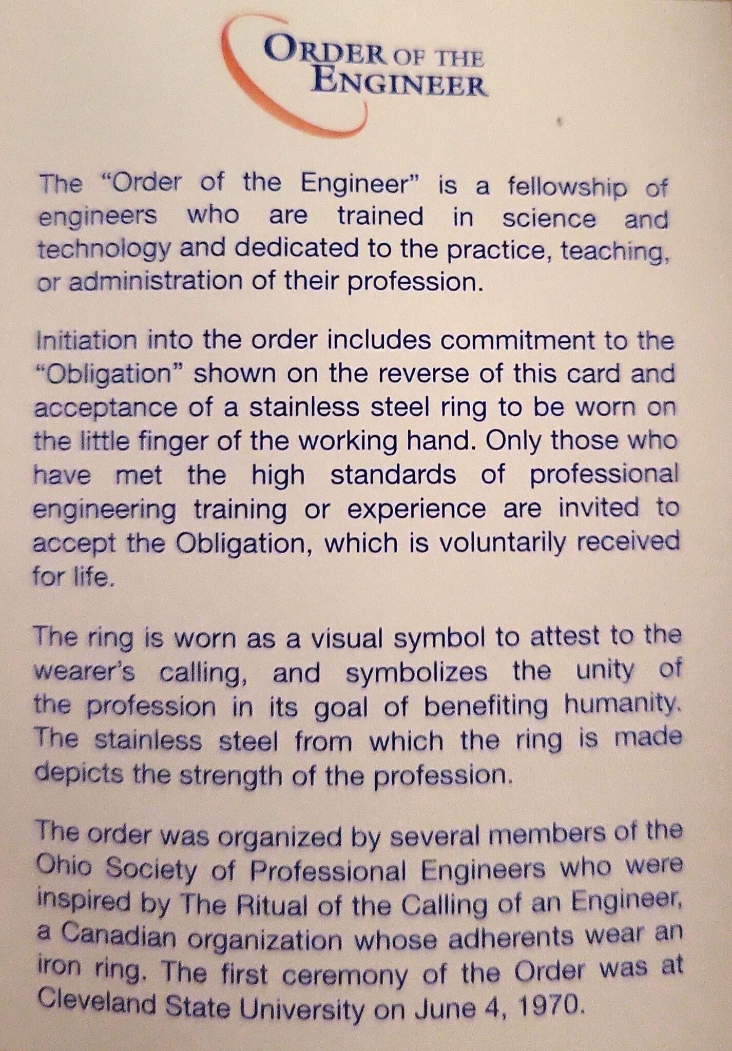 Inducted into the Order of the Engineer – Environmental Engineering and ...