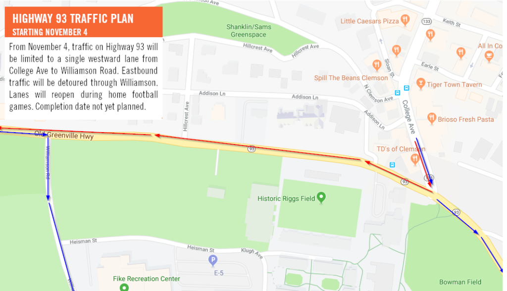 Highway 93 to be reduced to one lane from Williamson Rd. to College Ave ...