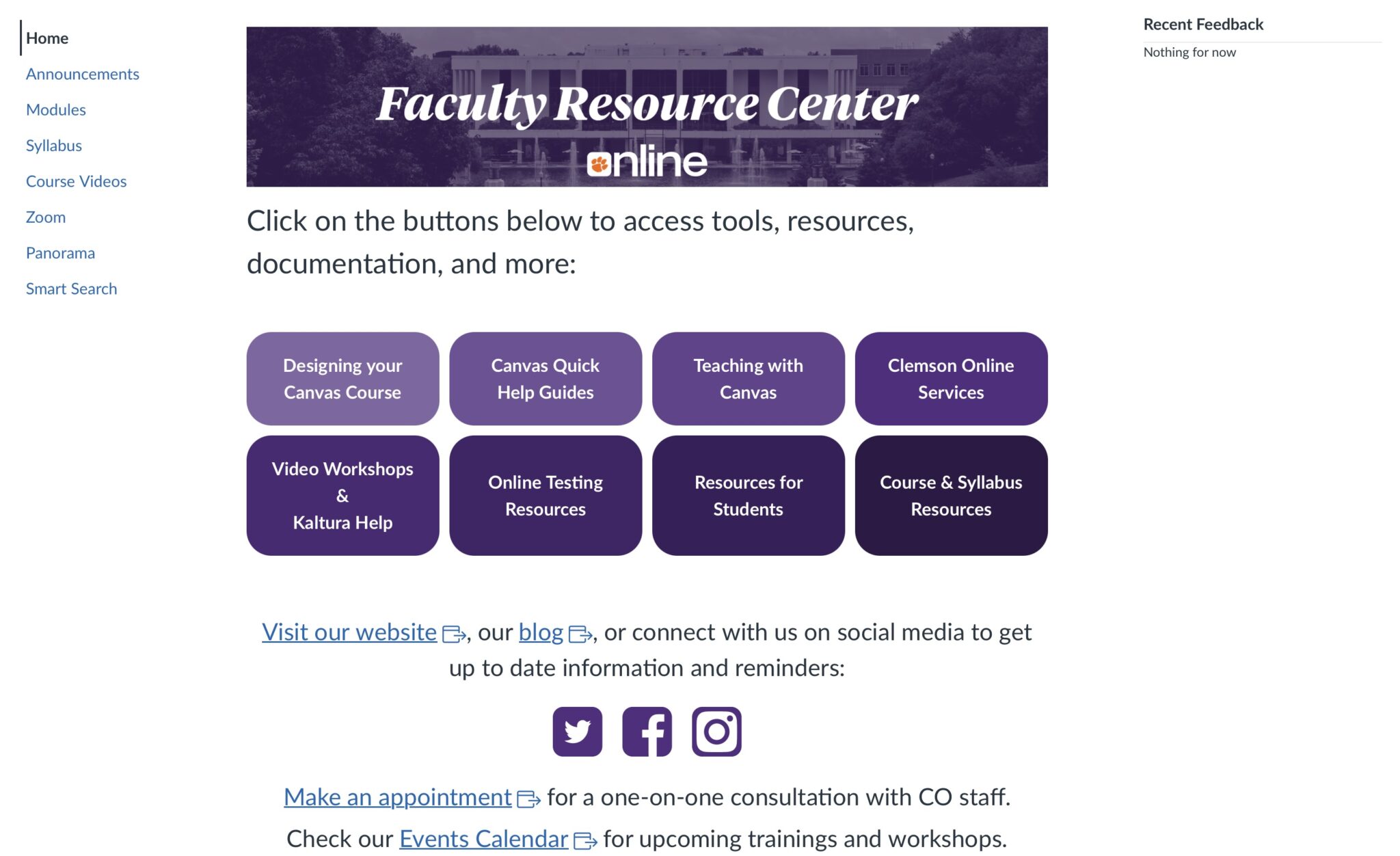 A Quick Guide to the Faculty Resource Center in Canvas – Clemson Online ...